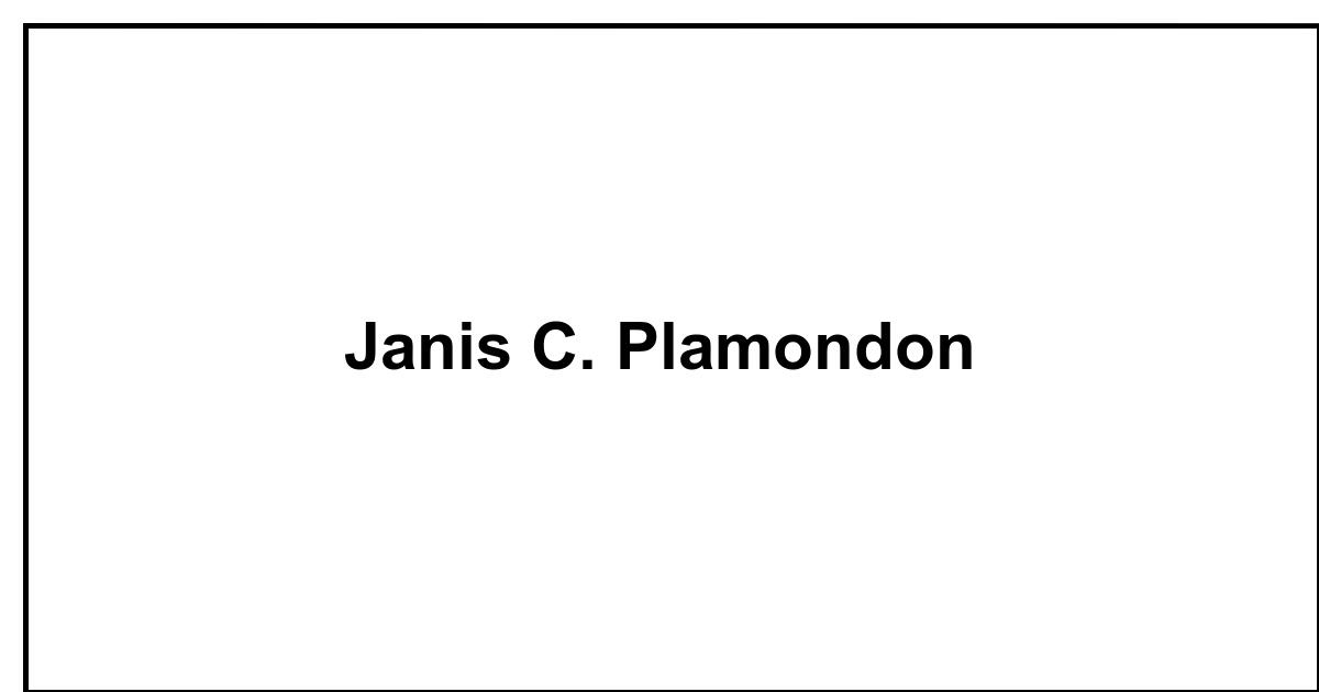 Obituary: Janis C. Plamondon