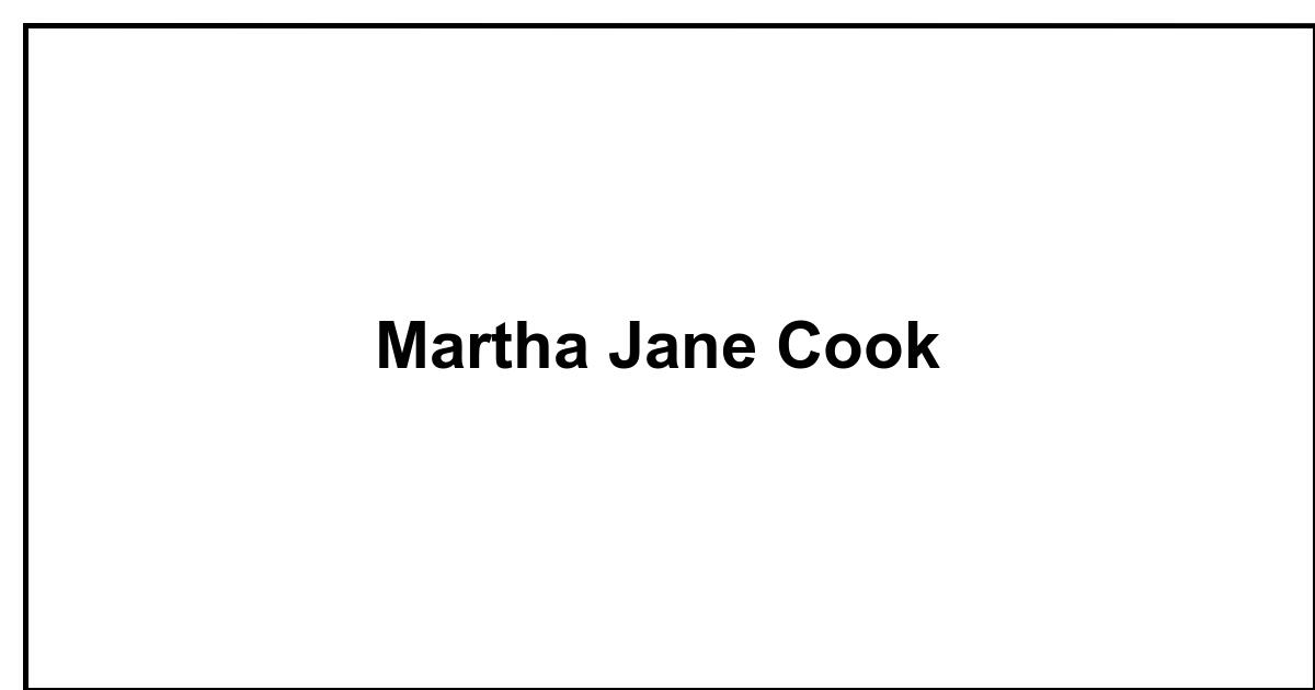 Obituary: Martha Jane Cook