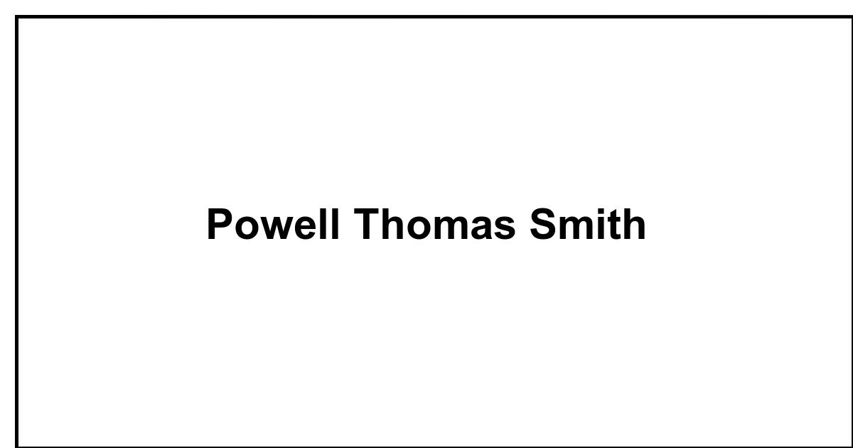 Obituary: Powell Thomas Smith