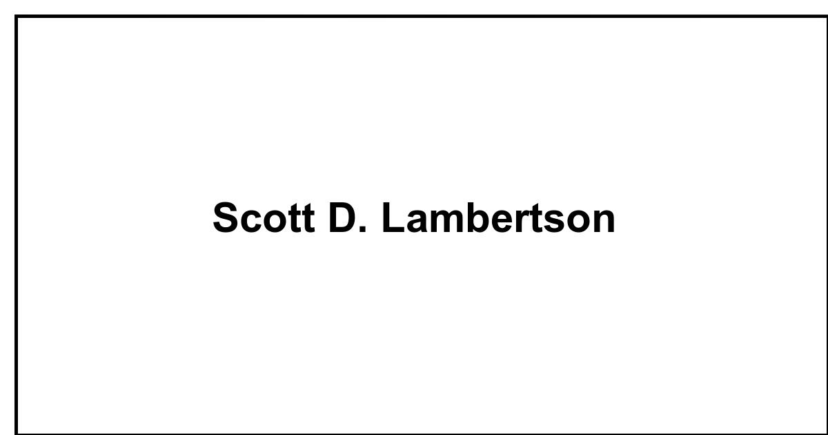 Obituary: Scott D. Lambertson