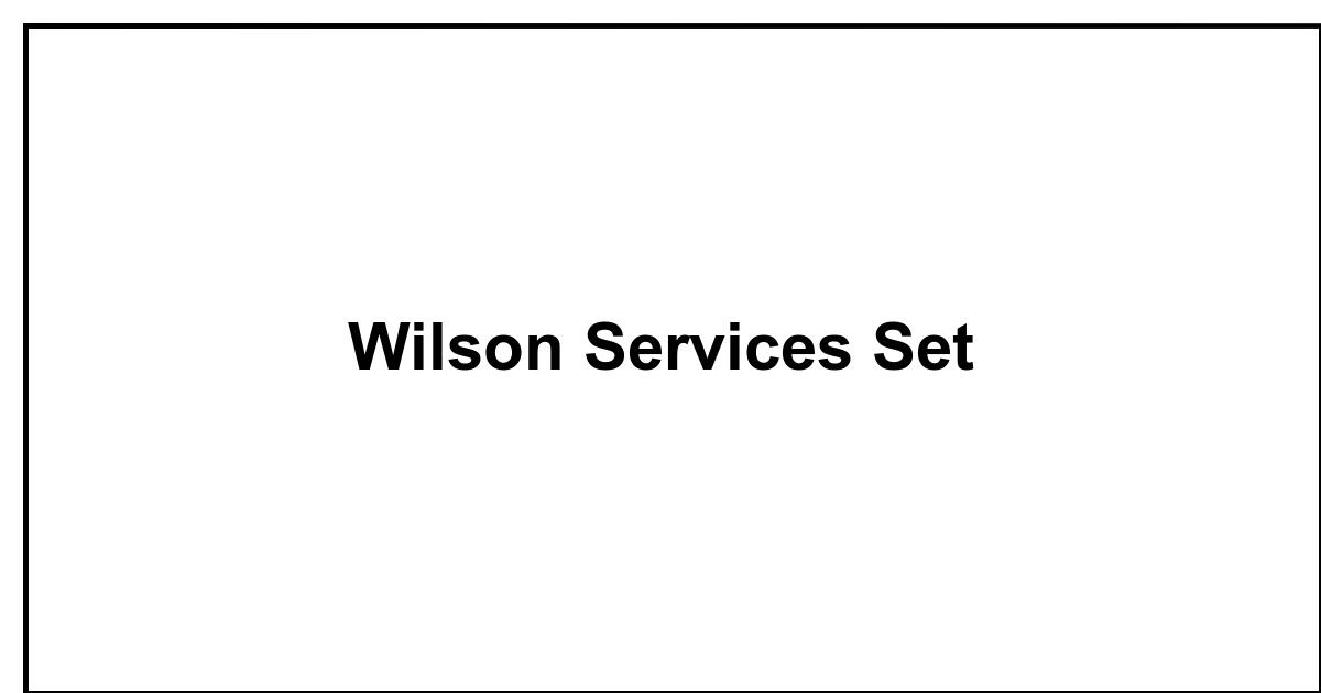 Obituary: Wilson Services Set